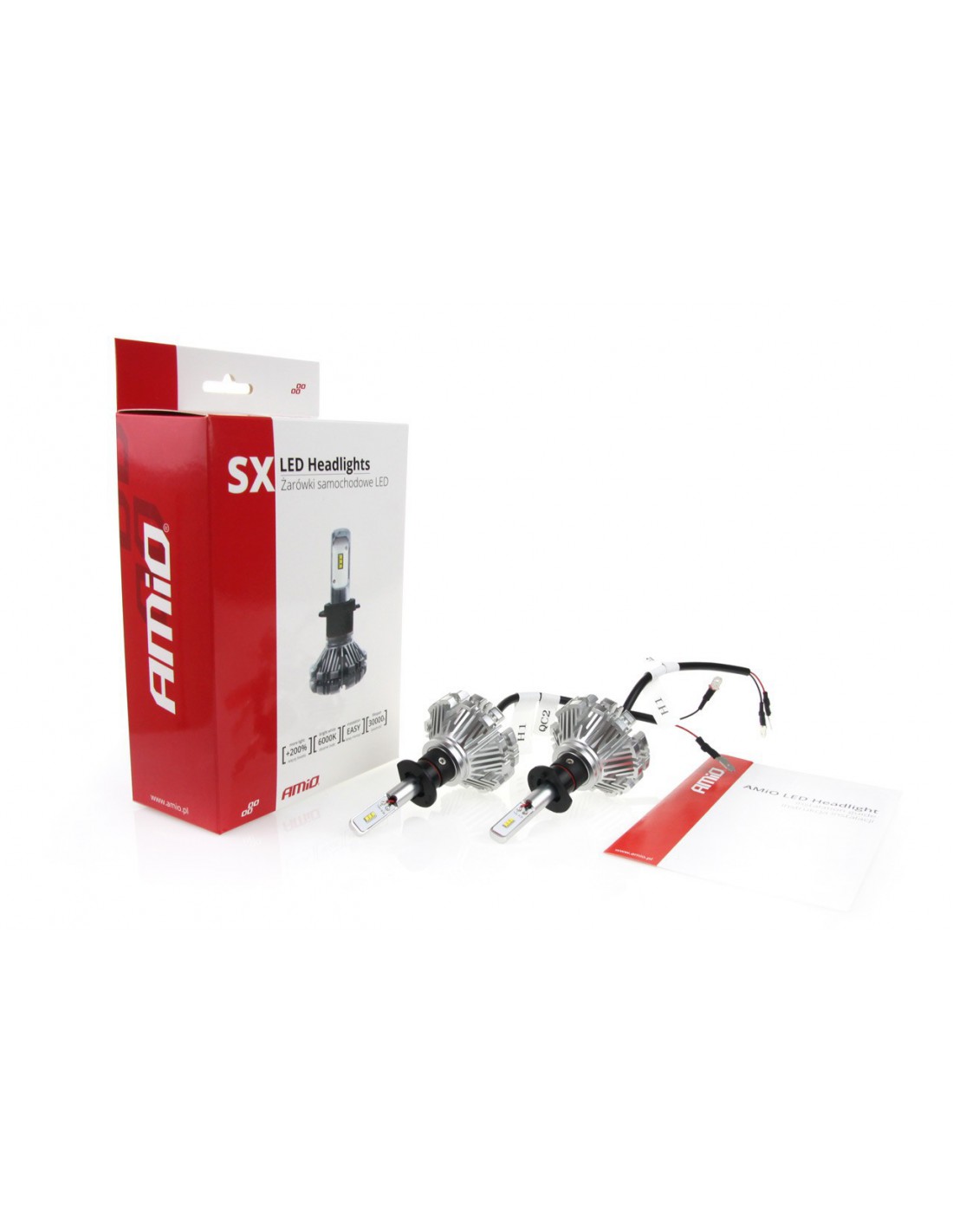 Żarówki H1 LED Amio seria SX 6000K 40W Super Białe